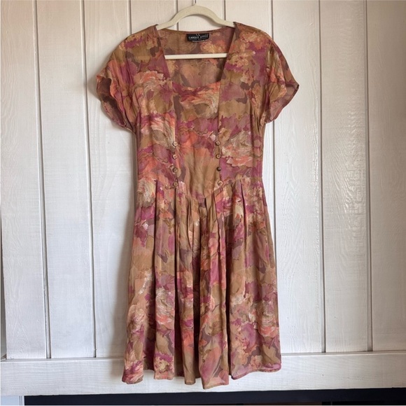 Carole Little | Dresses | Vintage Carole Little Floral Mini Dress ...